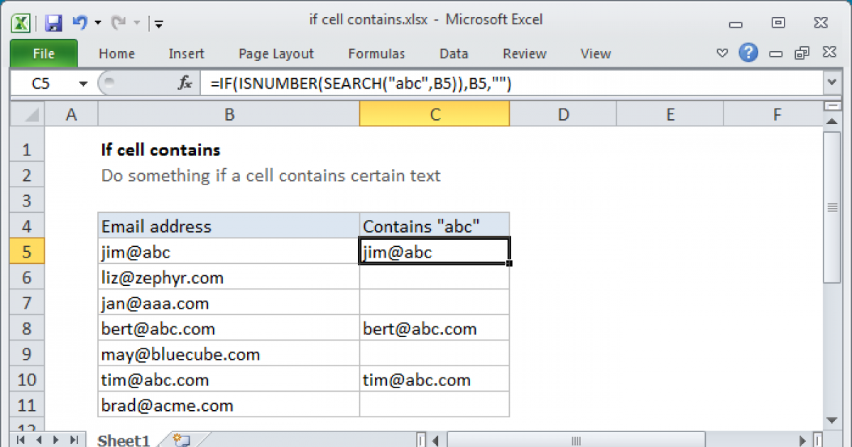 If Cell Contains Excel Formula Exceljet